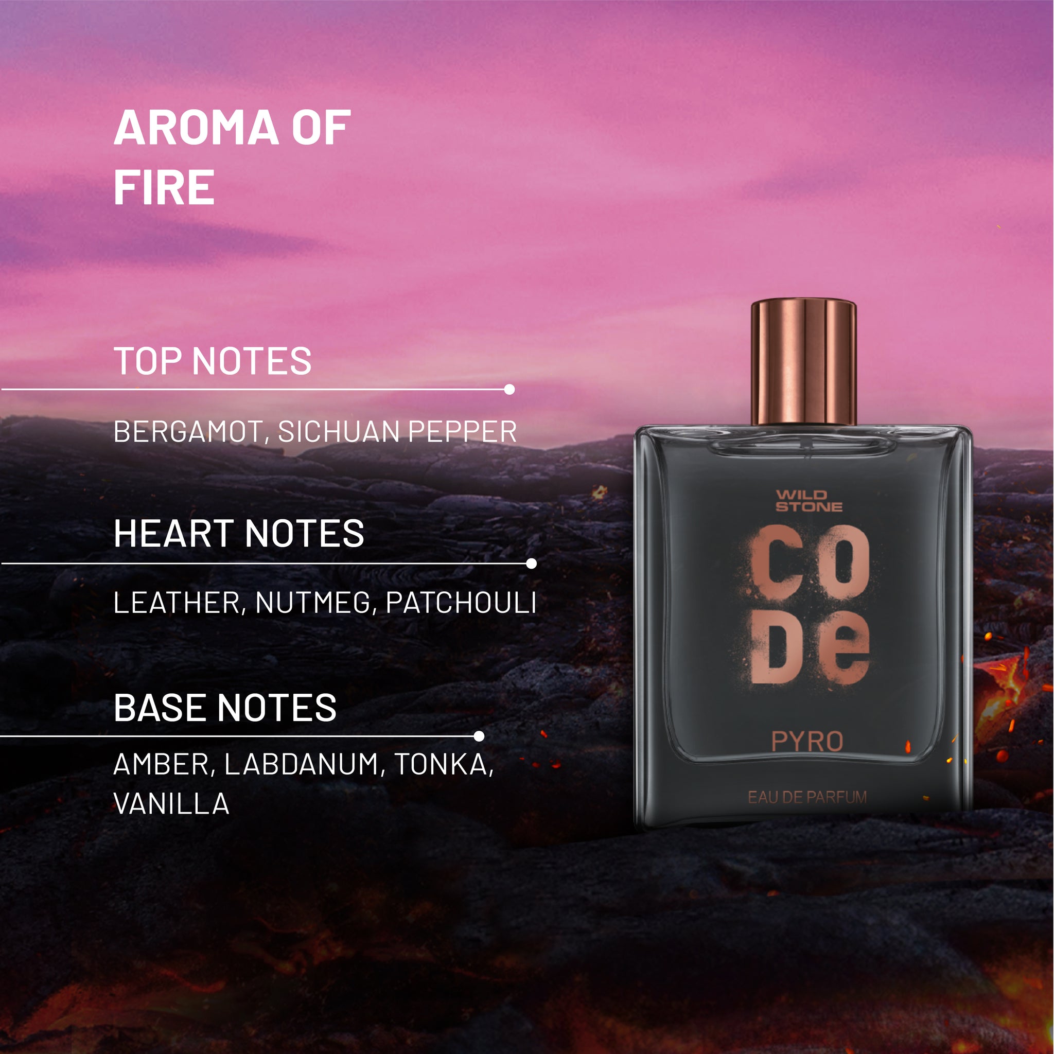 CODE Pyro Perfume for Men 100 ml | Wild Stone CODE
