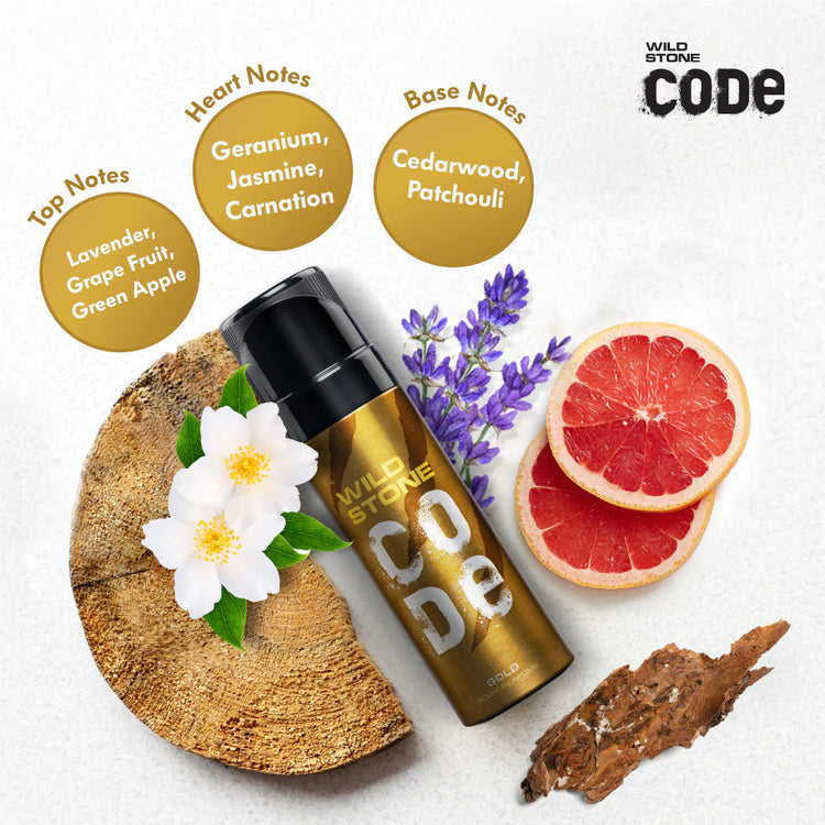 CODE Gold Body Perfume for Men 120 ml | Wild Stone CODE