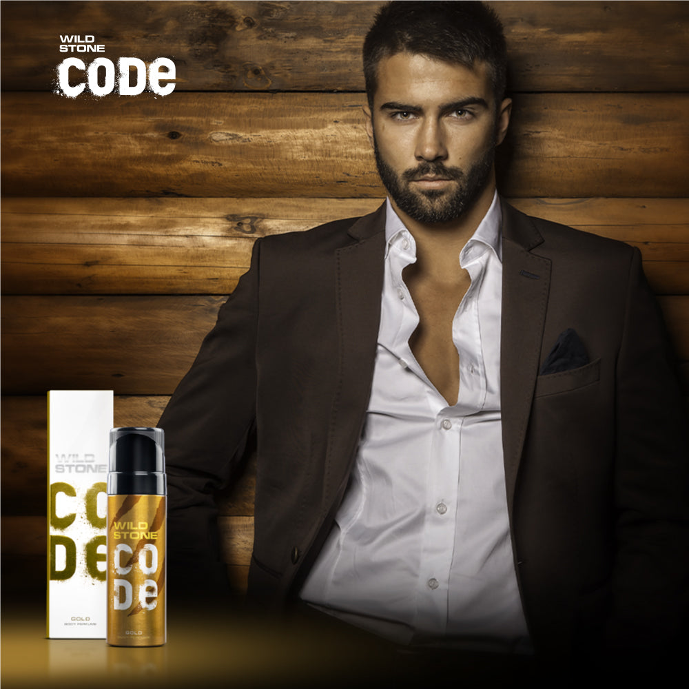CODE Gold Body Perfume for Men 120 ml | Wild Stone CODE