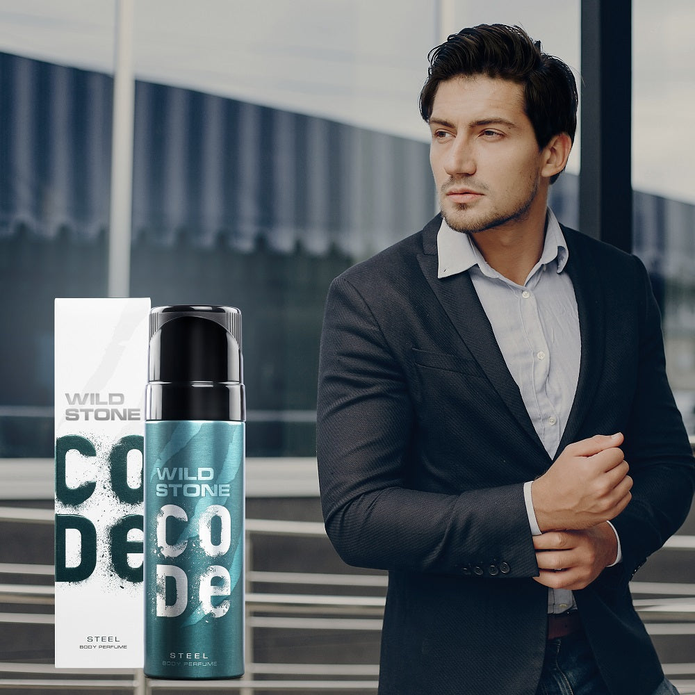 CODE Steel Body Perfume 120 ml for Men | Wild Stone CODE